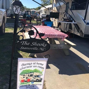 Camp/rv Sign With Flag Holder and Solar Light 48 - Etsy