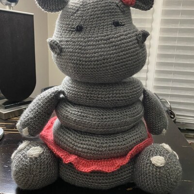 Hippo Stacking Toy Crochet Pattern Amigurumi Safari Animal - Etsy