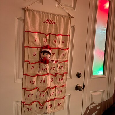 Custom Embroidered Wall Fabric Canvas Hanging Advent Calendar 4ft Tall ...