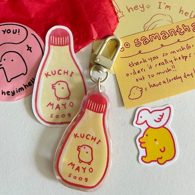 Kuchipatchi Driving Holographic Keychain Tamagotchi Anime Keyring Cute ...