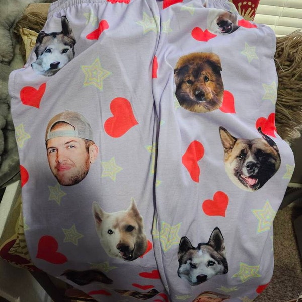 Custom Face Pajama Pants, Custom Photo Name Pajama Pants, Photo Pajama ...