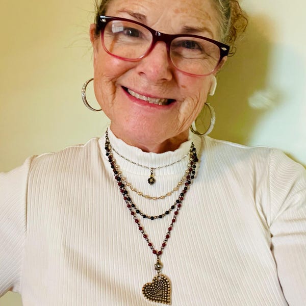 Green Heart Necklace> Multi Strand Necklace. Heart Jewelry. Beaded ...