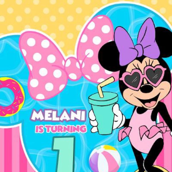 Custom Minnie Mouse Pool Party Bundle, Birthday Pack, Printable Minnie ...