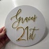 Double Layer Round Acrylic Birthday Sign | 21st | Milestone Sign ...