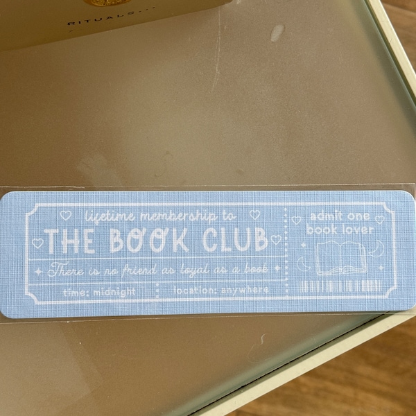 The Book Club Ticket Bookmark | Book Lovers Club | Cute Bookmark ...