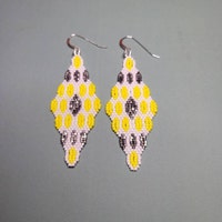 Seed Bead Earrings Pattern Bundle, 5 Patterns Looped Fringe Beaded ...