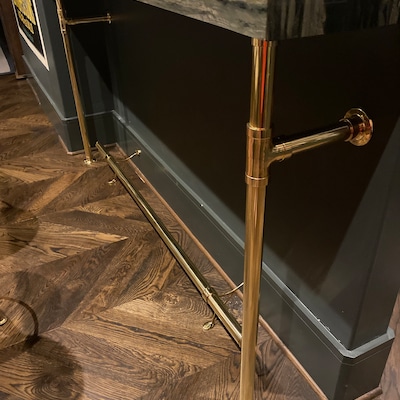 Custom Polished Brass Bar Foot Rail Kit High Quality Metal Bar Foot ...