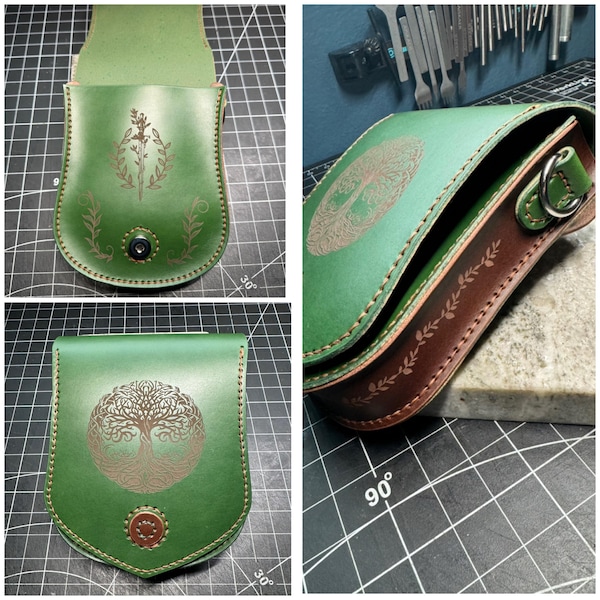 Leather Pouch Pattern Men Belt Waist Bag Pouch Leather Diy Leather ...