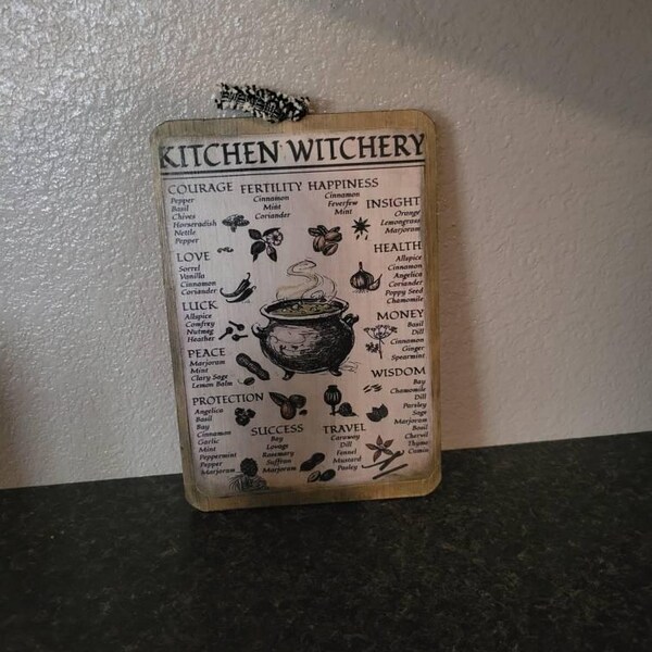Kitchen Witch Wooden Hanging Sign, Witch Sign, Kitchen Witch Decor ...