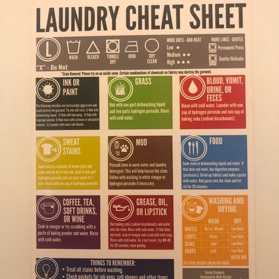 Laundry Cheat Sheet Magnet for Washer or Dryer - Etsy