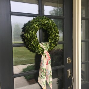 Spring Green Stripe Monogram Wreath Sash for Front Door, Personalized ...