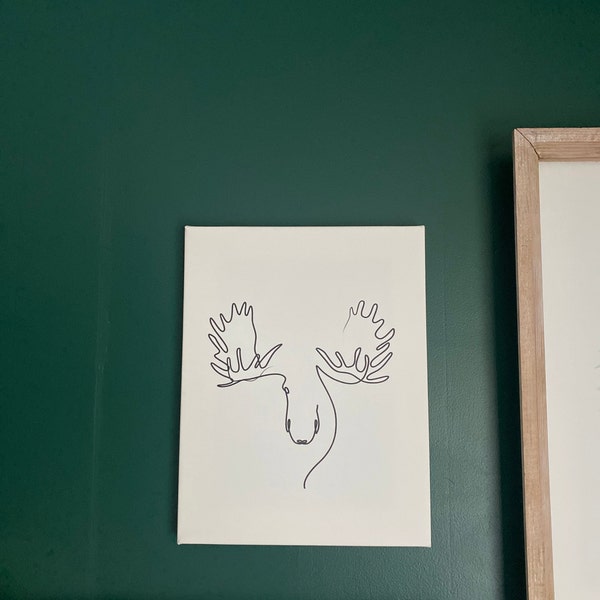 PRINTABLE Moose Line Drawing, Minimalist Line Art, Moose Single Line ...