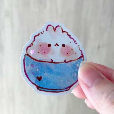 Cute Animal Foodies 2 Stickers/ Matte/ Holographic/ Die Cut Stickers ...