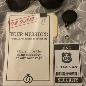 Ring Security ID Badge Set With Sunglasses Wedding Ring Bearer ...