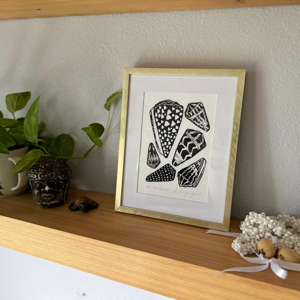 Lokelani Rose Linocut Print, Official Island Flower of Maui, Original ...