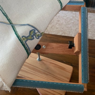 STAINED Swivel Rug Hooking Lap Frame 11x14 Inside Hooking Area Handmade ...