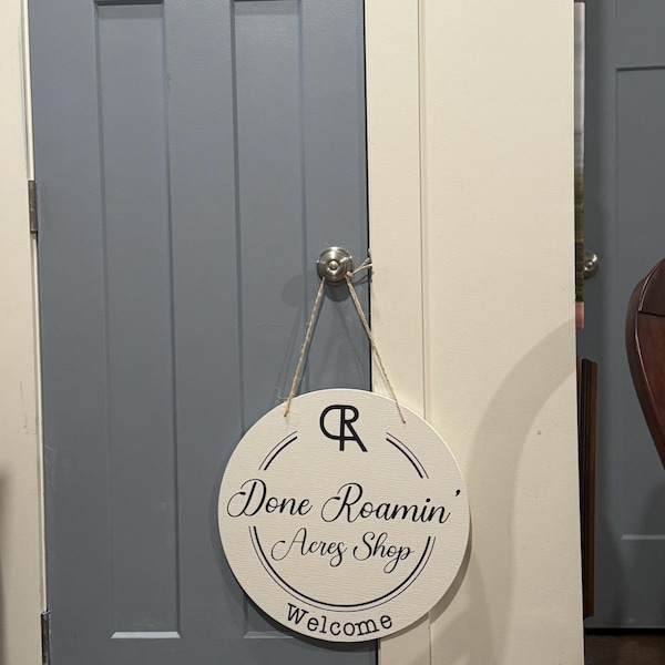 Custom Sign Round Business Makeup Studio Green Gold Elevated Commerical ...