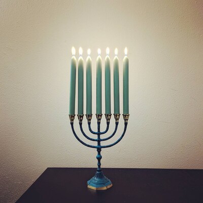 Hanukkah Menorah 9 Branch Lamp in Elegant New Design Judaica Art Star ...