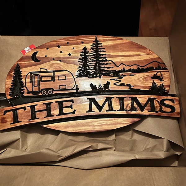 RV Sign, Camper Sign, Engraved Rv Sign, Campsite Flag, RV Flag Hanging ...