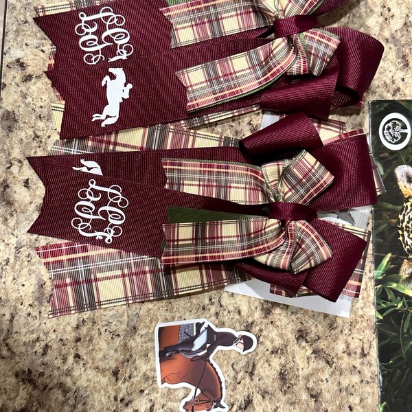 RTS Monogrammed Horse Show Bows - Etsy