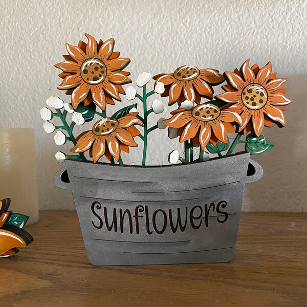 Chunky Sunflower SVG File Tiered Tray Decor - Etsy