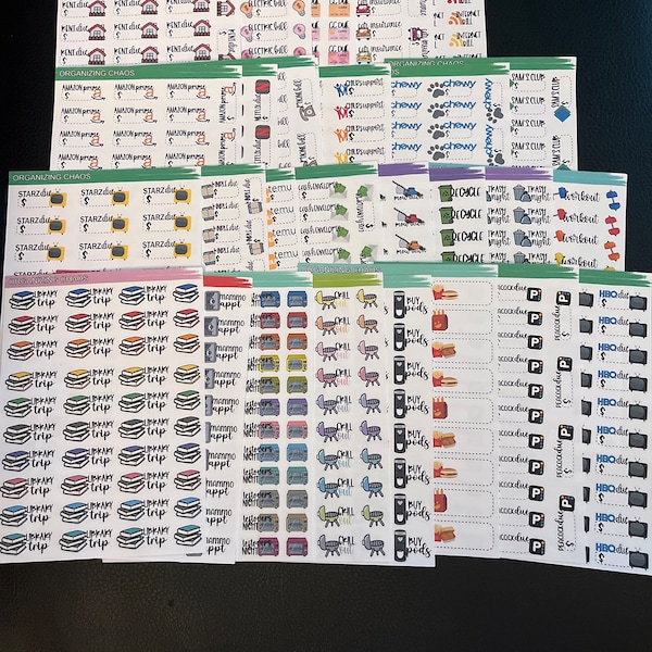 Full Box Lined Planner Stickers, Full Box Priority Planner Stickers - Etsy