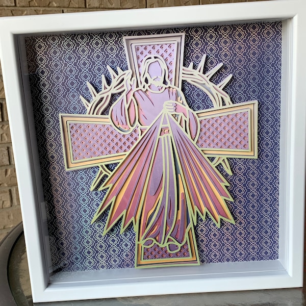 Divine Mercy Multilayer SVG/ Divine Mercy Cut File/ 3D Layer/ Plywood ...