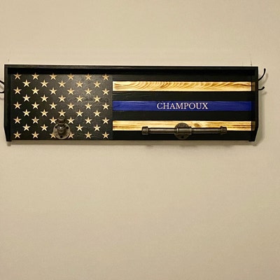 Police Gear Rack Thin Blue Line Gear Rack Police Officer Gift Police ...