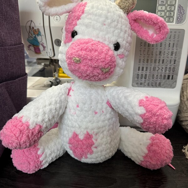 Moo the Strawberry Cow Crochet Pattern, Cow Plush Pattern, Bull ...