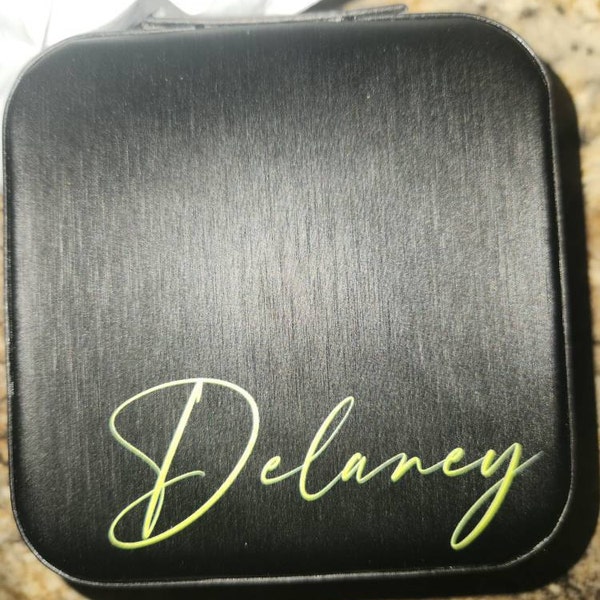 Personalized Square Jewelry Box, Travel Jewelry Case, Jewelry Organizer ...