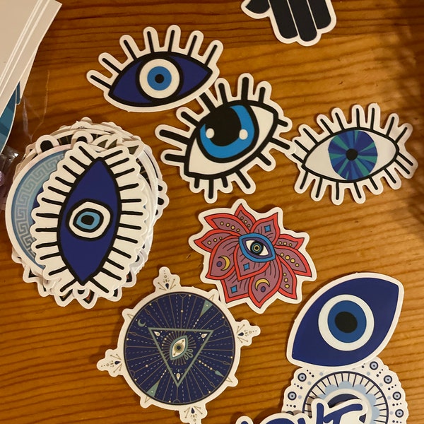 Evil Eye Sticker Pack 10,20,50, Hydro Flask Sticker, Stickers Evil Eye ...
