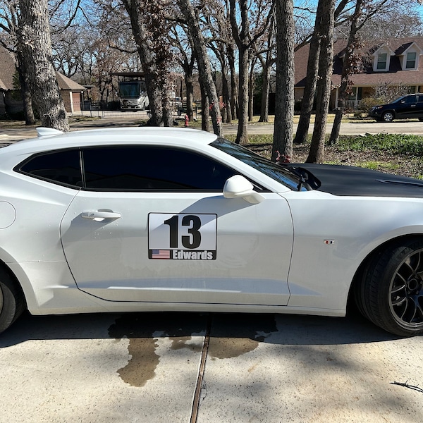 Autocross Numbers Set Track Day Custom Car Race Number, Name, Flag ...