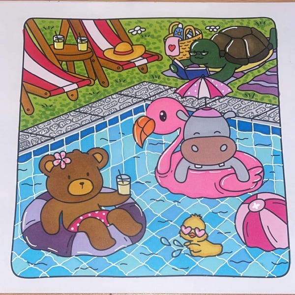 Girls Slumber Party Coloring Pages Set Four 10 Pages Instant Download ...