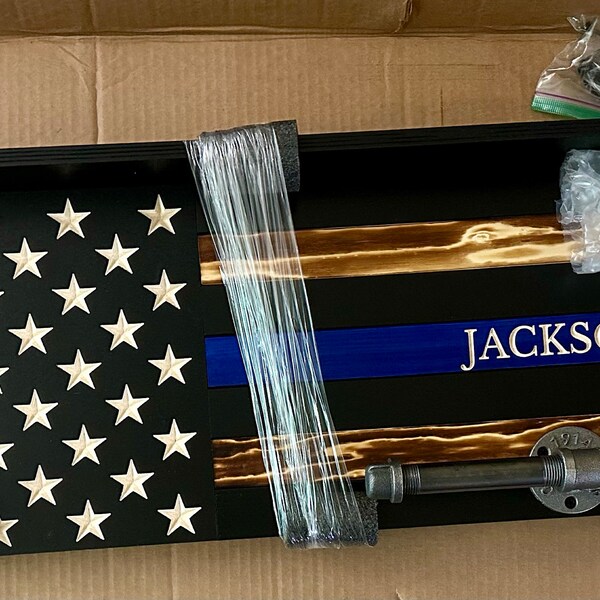 Thin Blue Line - Police Gear Rack - Graduation Gift - Police Duty Gear ...