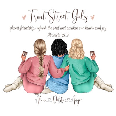 Best Friends Personalized Print, Custom 3 Friend Prints, Three Best ...