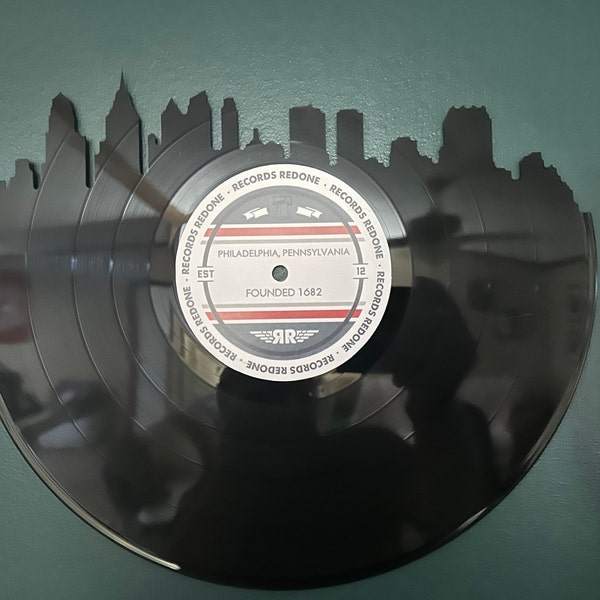 Philadelphia Skyline Records Redone Label Vinyl Record Wall Art ...
