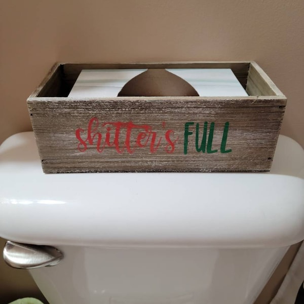 Shitters Full Toilet Paper Storage: Christmas Bathroom Decor - Etsy