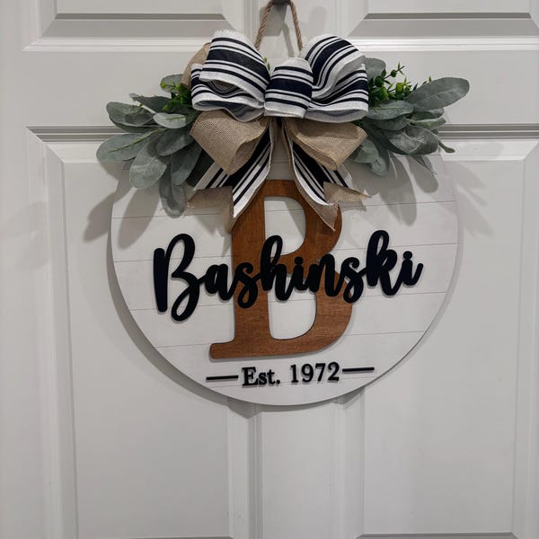 Last Name Front Door Sign|last Name Door Sign|welcome Sign|last Name ...