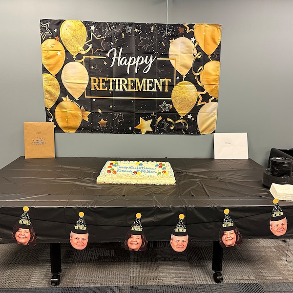 Personalized Face Retirement Banners, Retirement Wall Banner ...