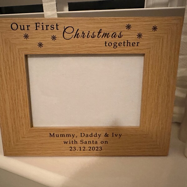 Personalised Our First Christmas Together Wood Photo Frame, 1st ...