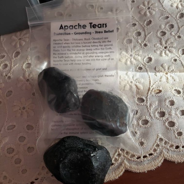 Apache Tears - Volcanic Black Obsidian - Rough Apache Tears - Raw ...