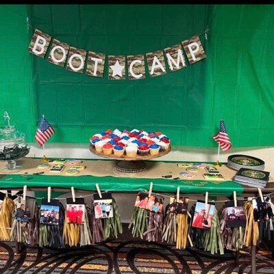 Military Party Boot Camp Paper Garland Banner - Etsy