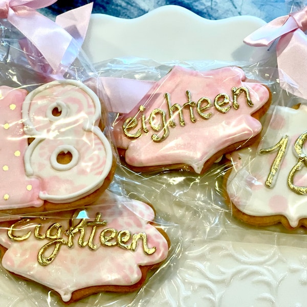 Custom Number Assortment Cookies- Set of 6 Crunchy Shortbread Cookies ...