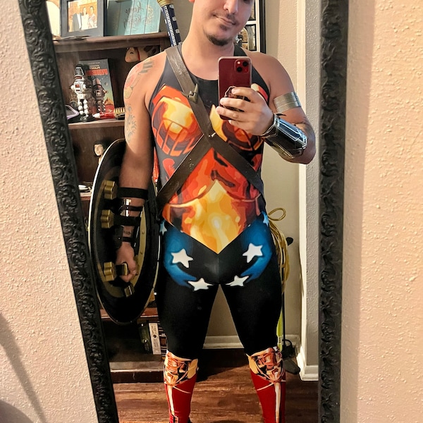 Superhero Woman Bodysuit Cosplay Costume Comics Catsuit Workout Gym ...