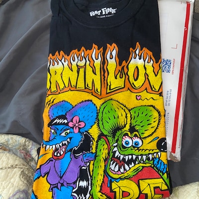 Official Rat Fink Kustoms Merc T-shirt Ed Big Daddy Roth Men's Black ...