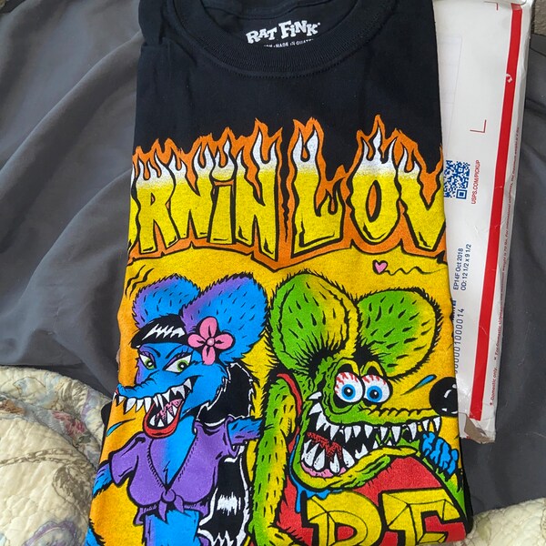 Official Rat Fink Heavy Chevy T-shirt Ed Big Daddy Roth Men's Black Tee ...