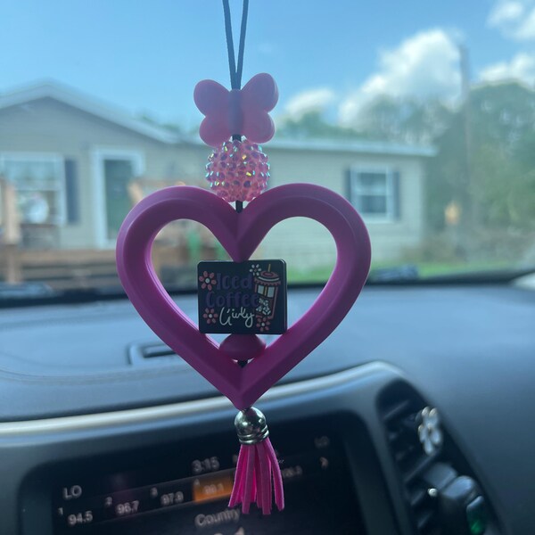 Beaded Car Charm| Rearview Mirror Car Charm, Car Accessory, Silicone ...