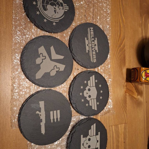 Helldivers 2 Themed 4-inch Slate Coasters - Set of up to 8 - Etsy