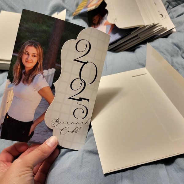 Modern Black Tri-fold Graduation Announcements Invitations · Custom ...