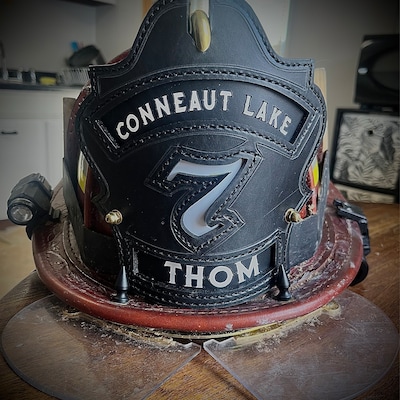 Leather Helmet Shields Custom Fire Department Helmet Shields - Etsy